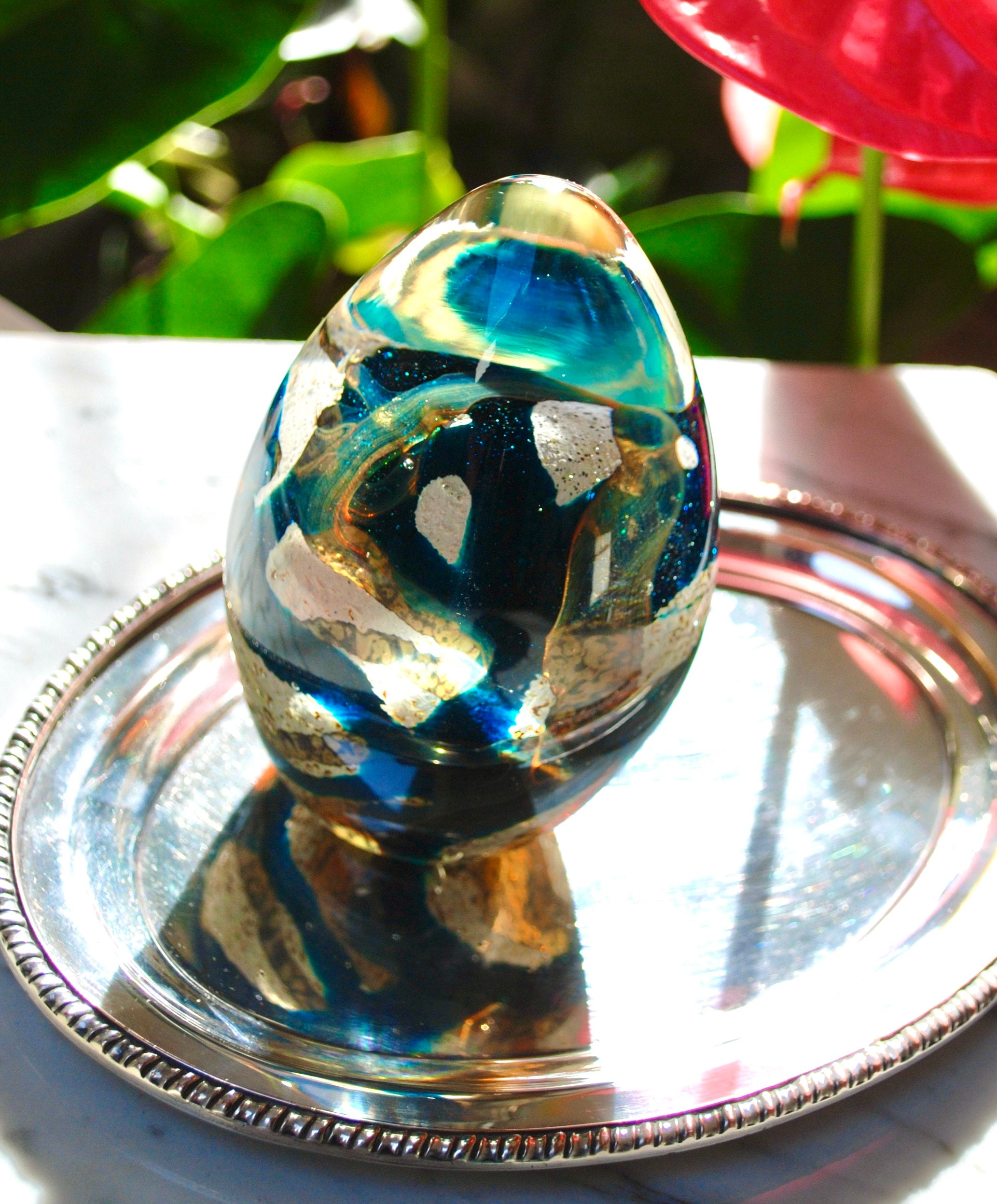 Large Vintage Art Glass Paperweight Hand Blown in Malta - Etsy