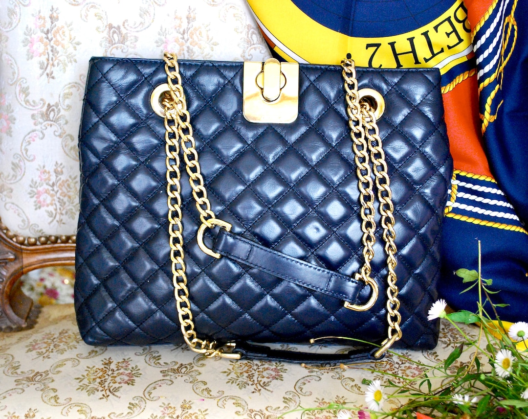 Designer Handbag by Jaeger London I N a Classical Quilted Quality ...