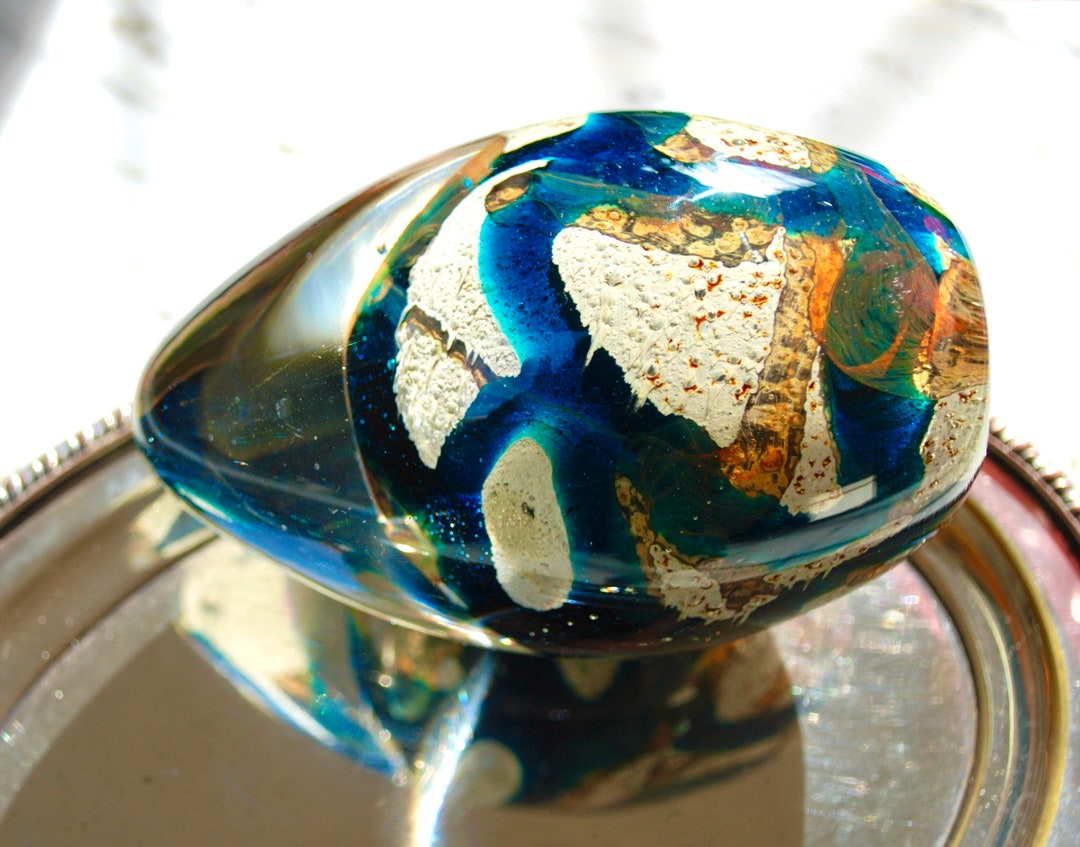 Large Vintage Art Glass Paperweight Hand Blown in Malta Representing ...