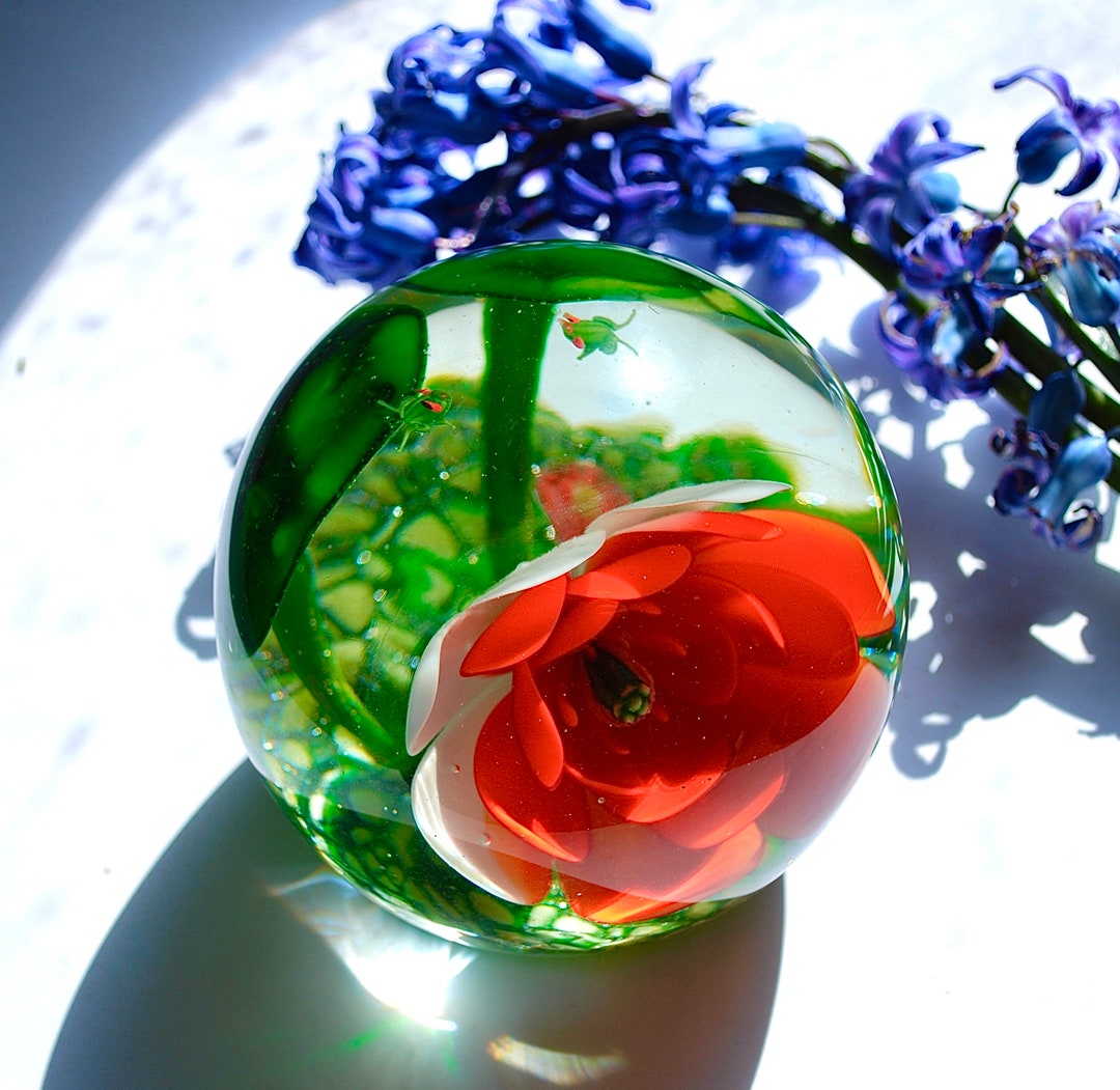 Extra Large Heavy Work of Art Magnificent Paperweight With Under Water ...