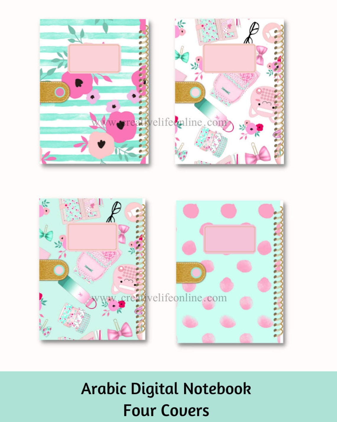 10 Subject Arabic Hyperlinked Digital Notebook Notability, Goodnotes ...