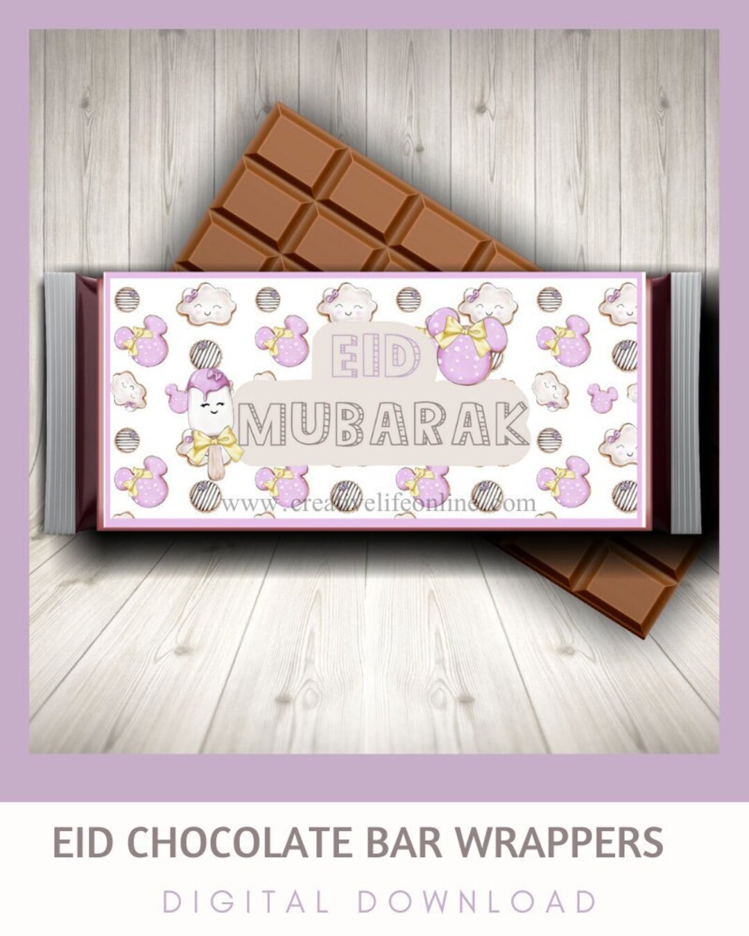 Eid Candy Bar Wrappers Eid Labels Eid Chocolate Wrapper Eid Party ...