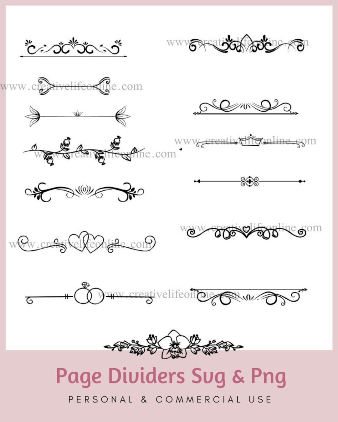Page Dividers Svg Files Page Dividers Png Images digital - Etsy