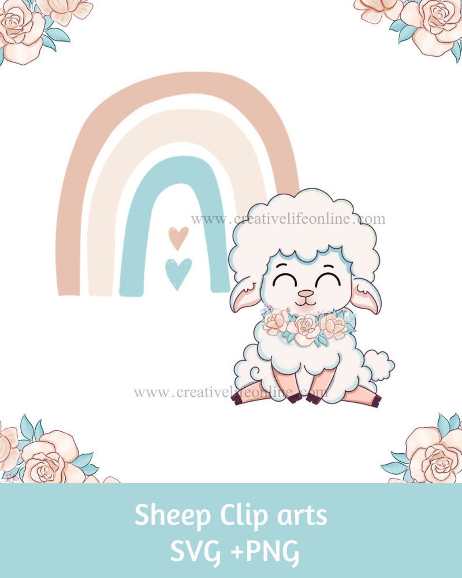 Sheep Clipart Set | Sheep Svg | Baby Clipart | Nursery Clipart ...