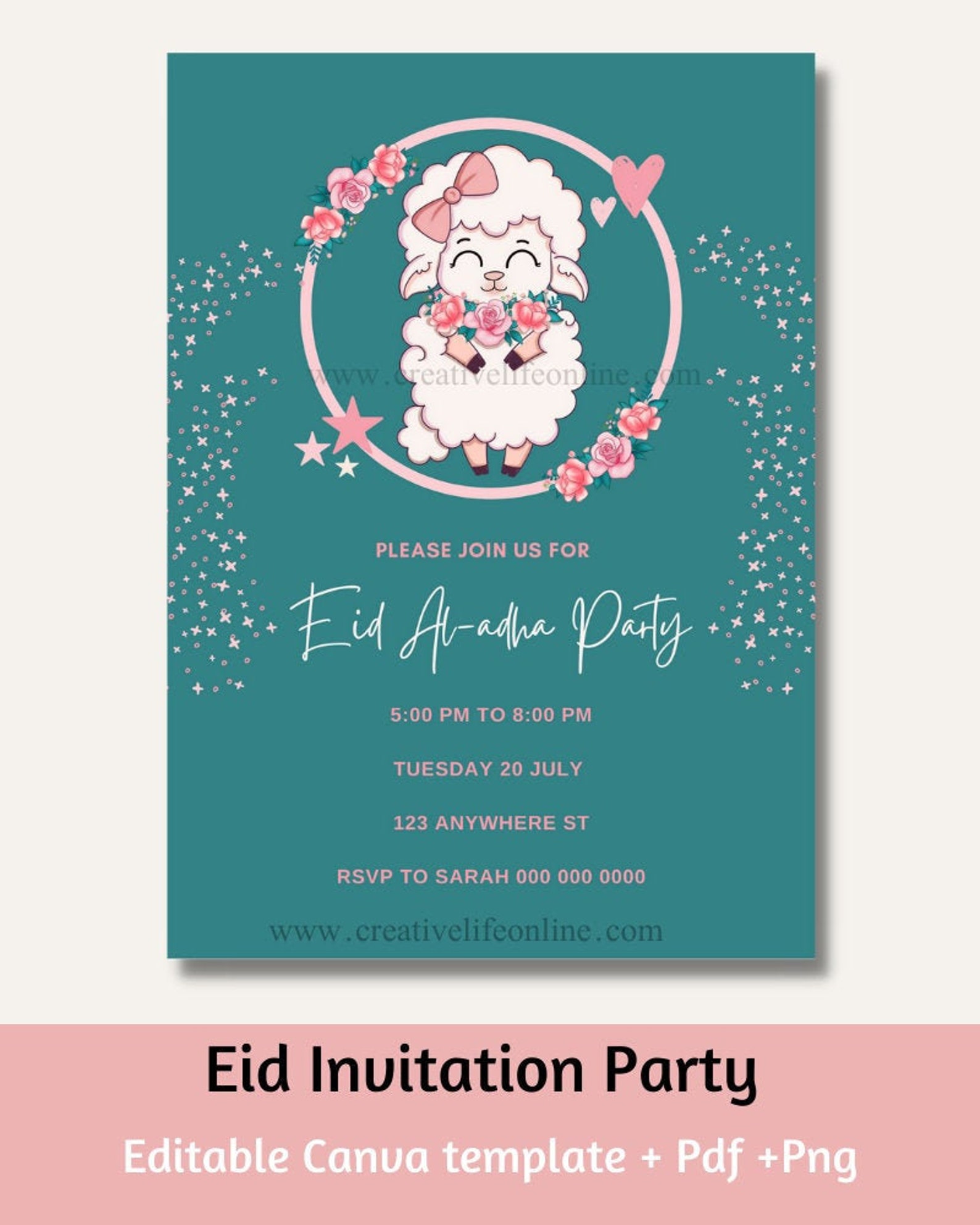 Eid Party Invitation Card Eid Digital Card Eid Template Card Eid ...