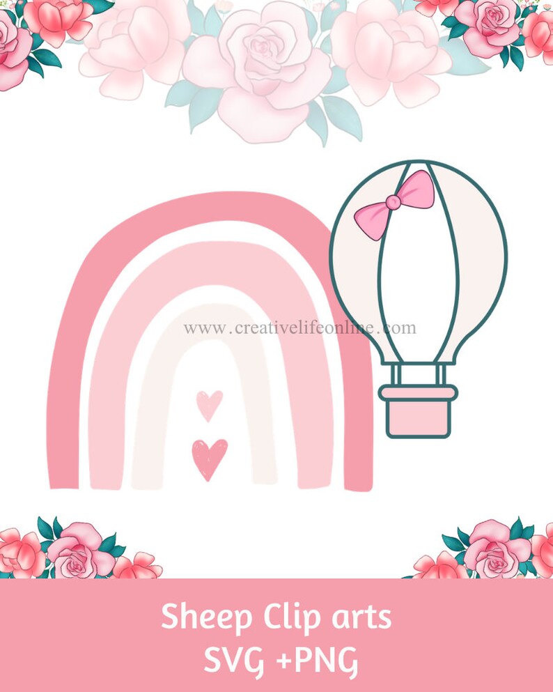 Sheep Clipart Set Sheep Svg Baby Lamb Clipart Nursery Clipart Rainbows ...