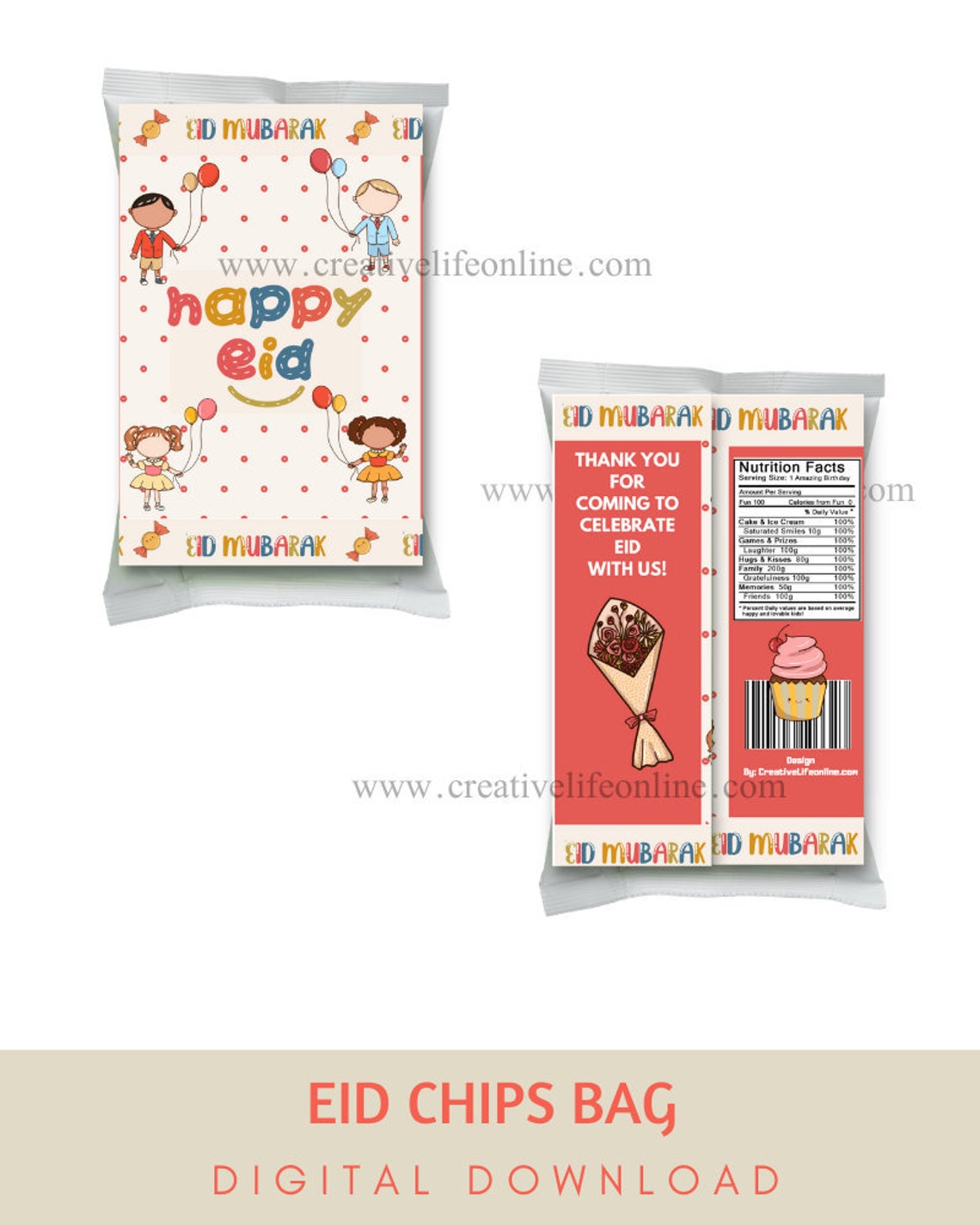 Eid Chip Bag Eid Labels Eid Party Printable Eid Party - Etsy