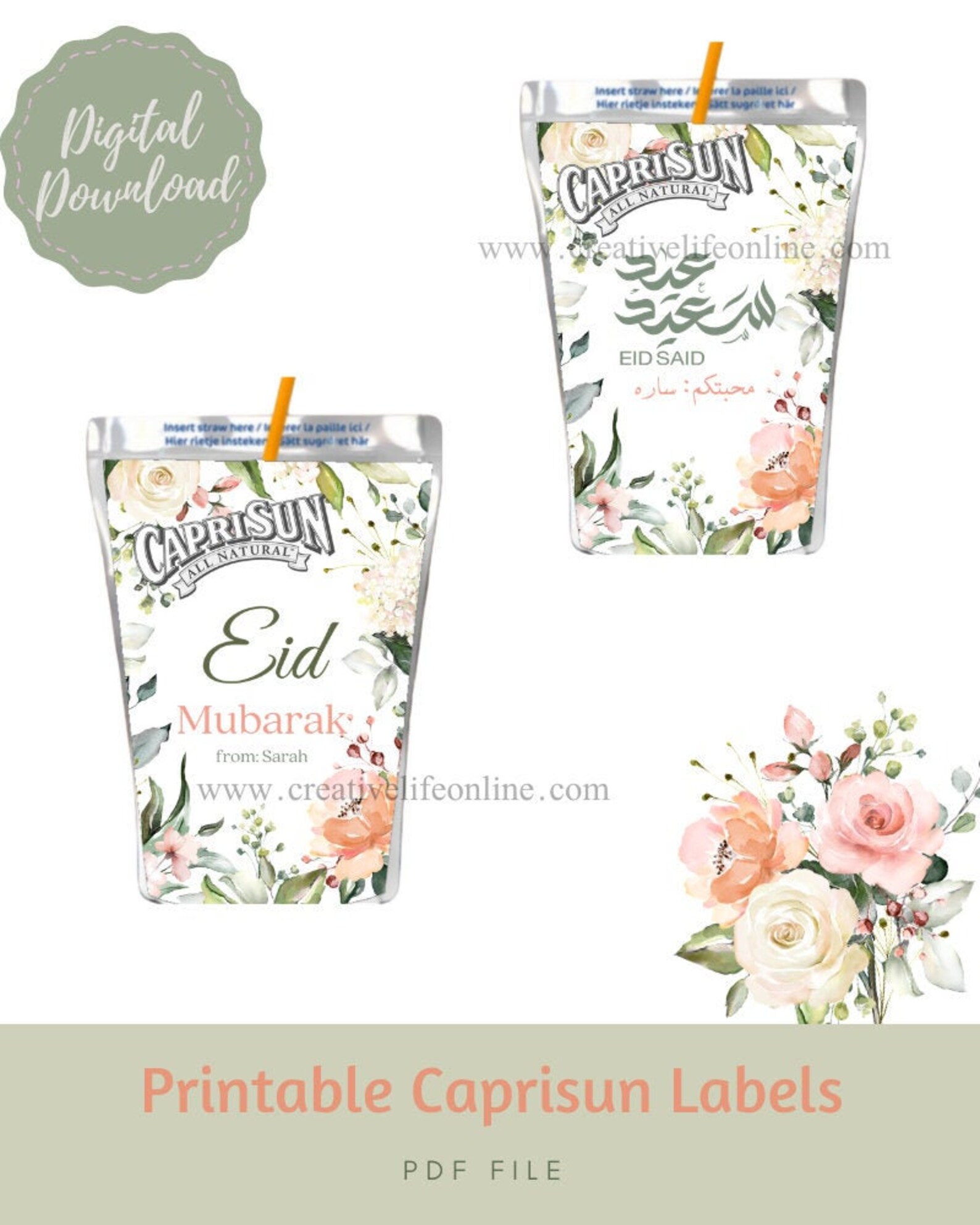Eid Capri Sun Labels Eid Labels Eid Party Printable Eid Party Favors ...