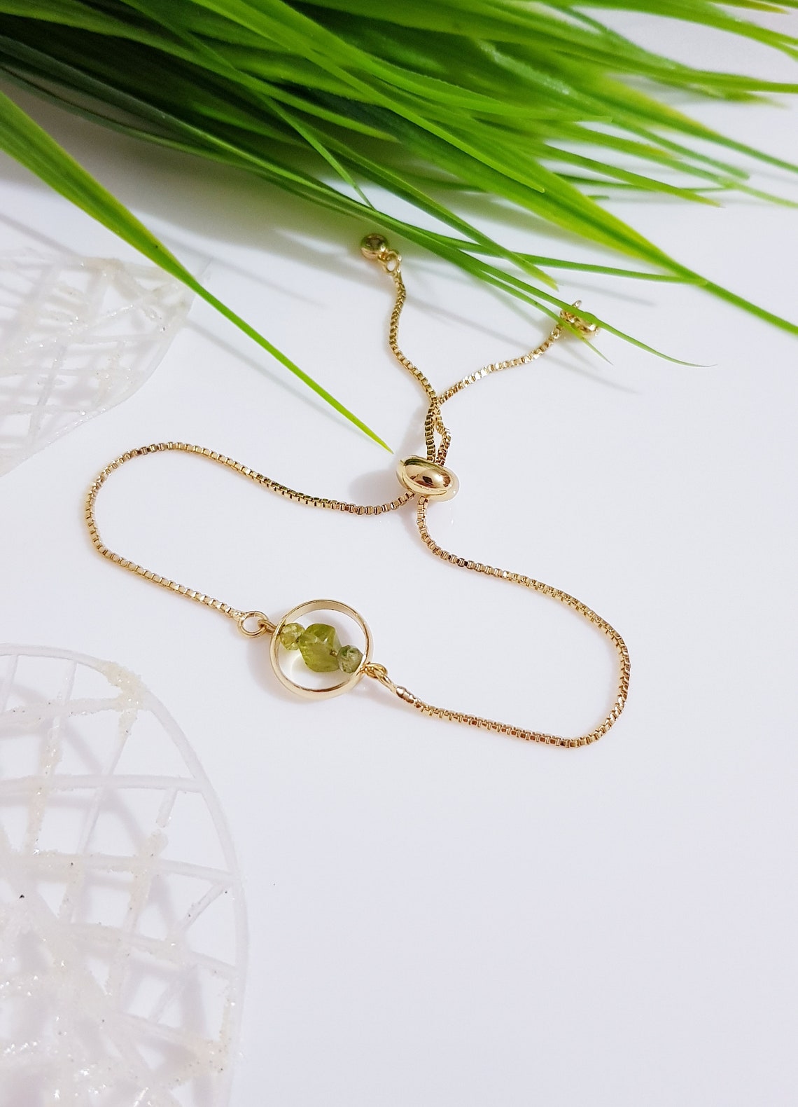Raw Peridot Bracelet August Birthstone Jewelry Peridot - Etsy