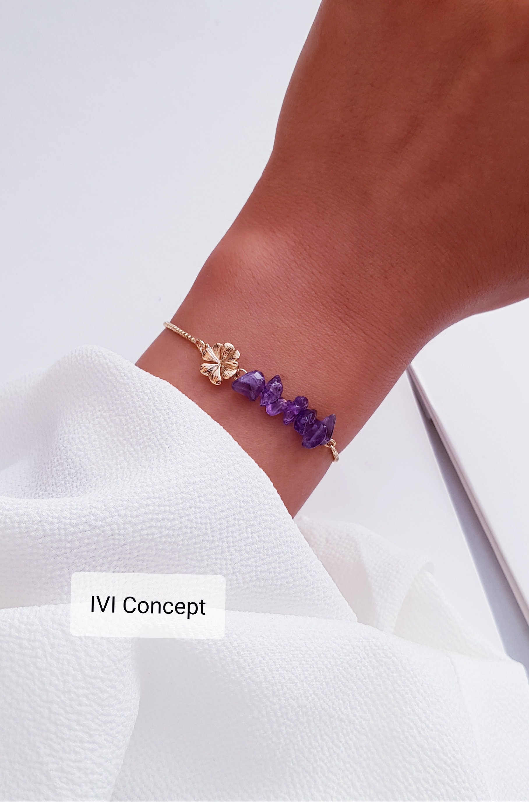 Amethyst Bracelet February Birthstone Bracelet Amethyst Raw | Etsy