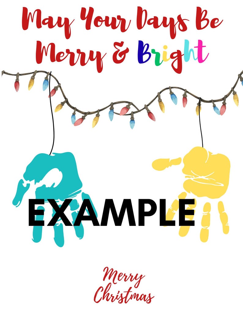 Merry & Bright Handprint Craft - Etsy