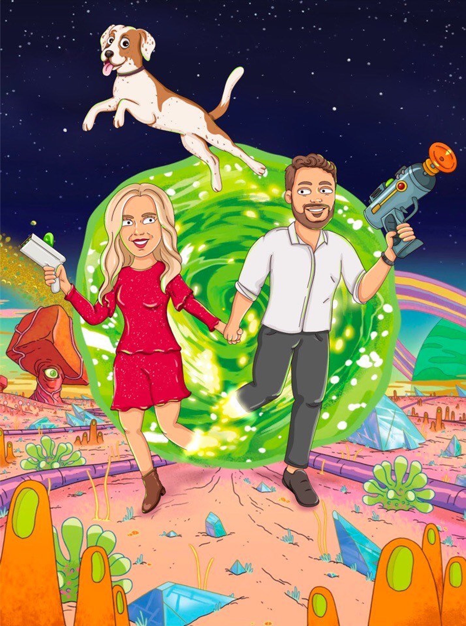 Rick and Morty art illustration Rick and Morty cartoon | Etsy