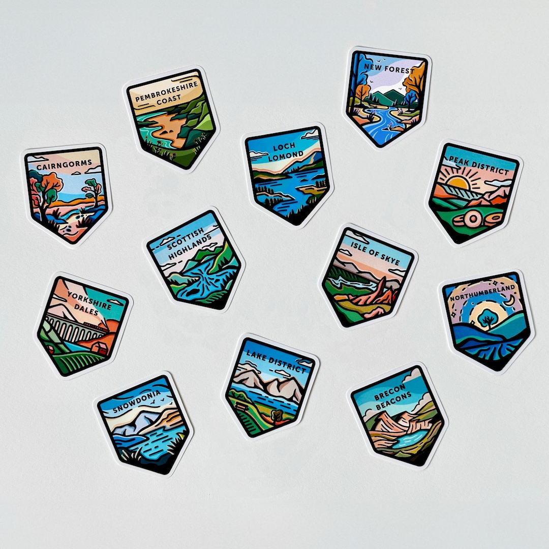 United Kingdom National Park & District Stickers - Etsy UK