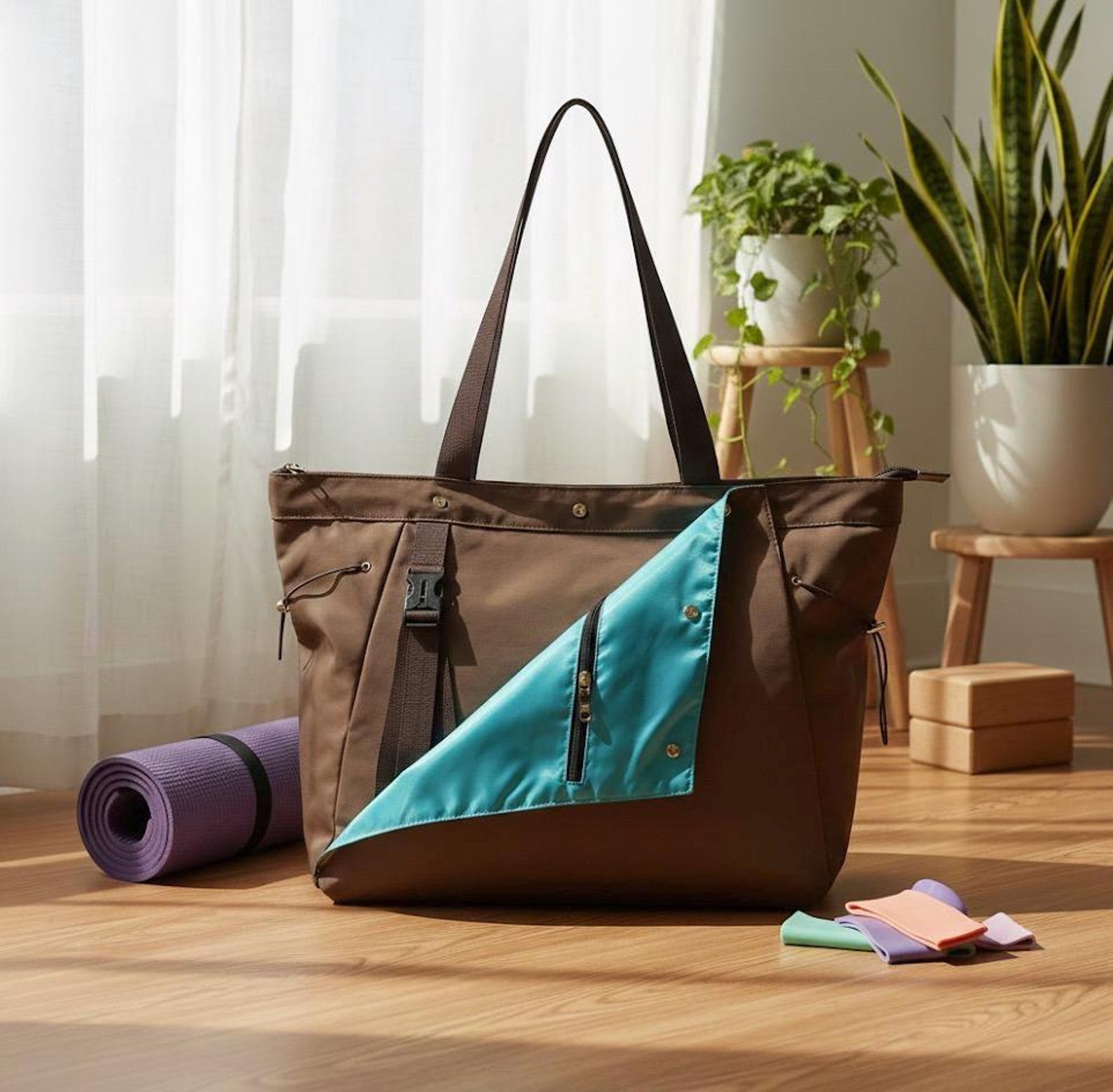 Yoga Mat Bag, Pilates Gym Bag Tote Bag With Multi Pockets for Women ...
