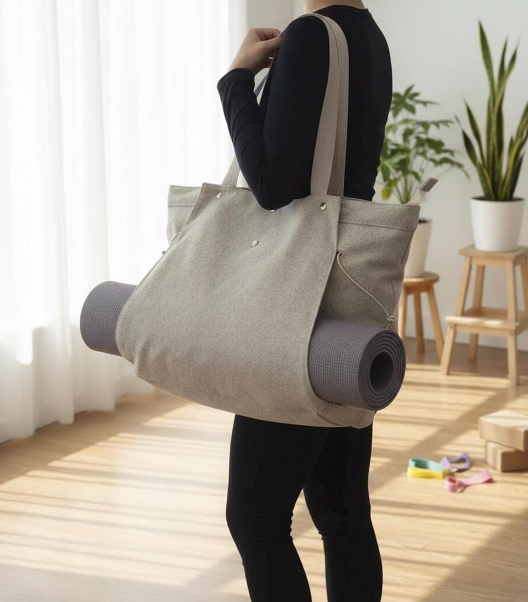 Yoga Mat Bag, Pilates Gym Bag Tote Bag With Multi Pockets for Women ...
