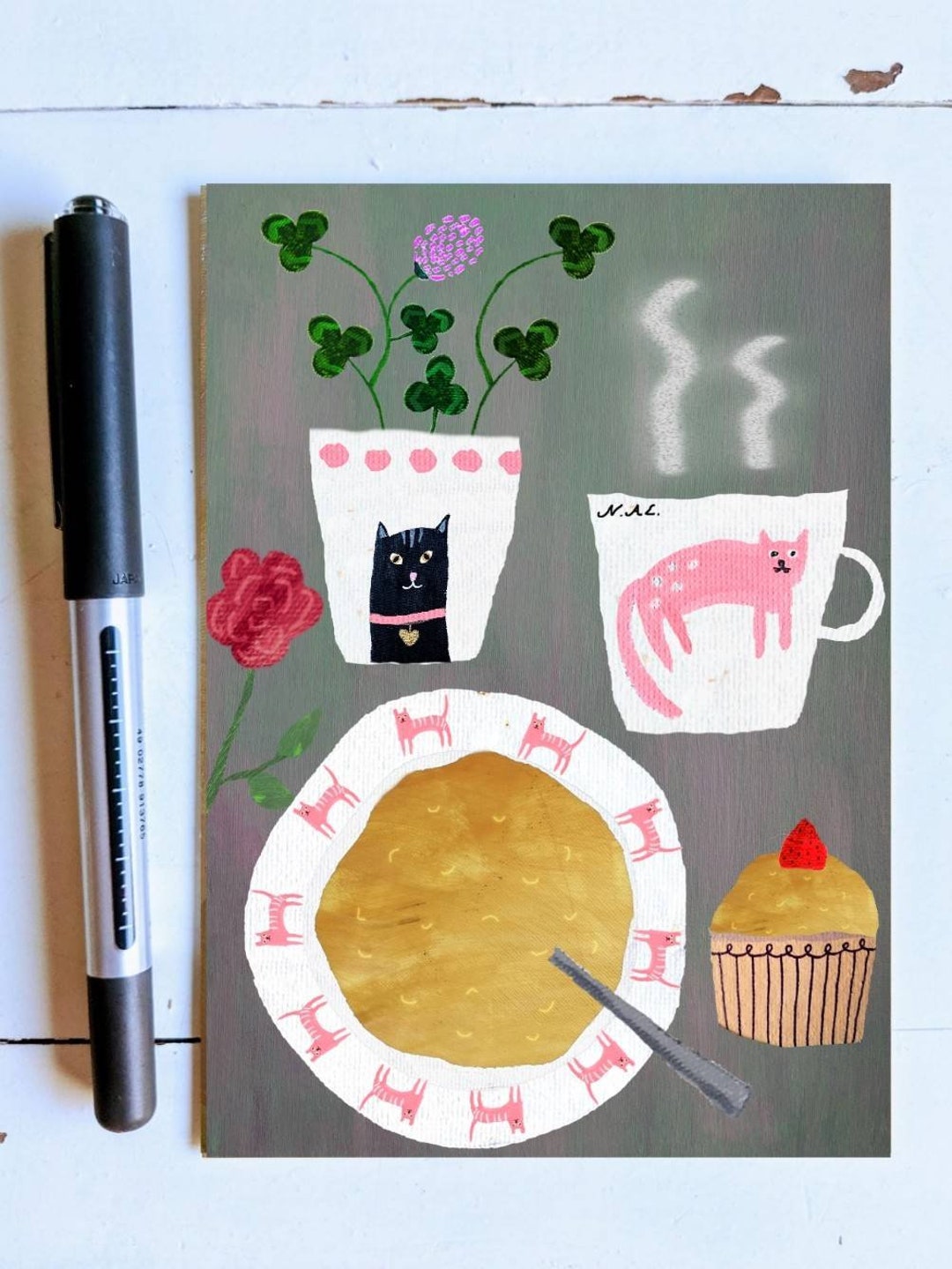 4-cards Pack of Happy Breakfast Cards / Breakfast Setting Card Pack - Etsy