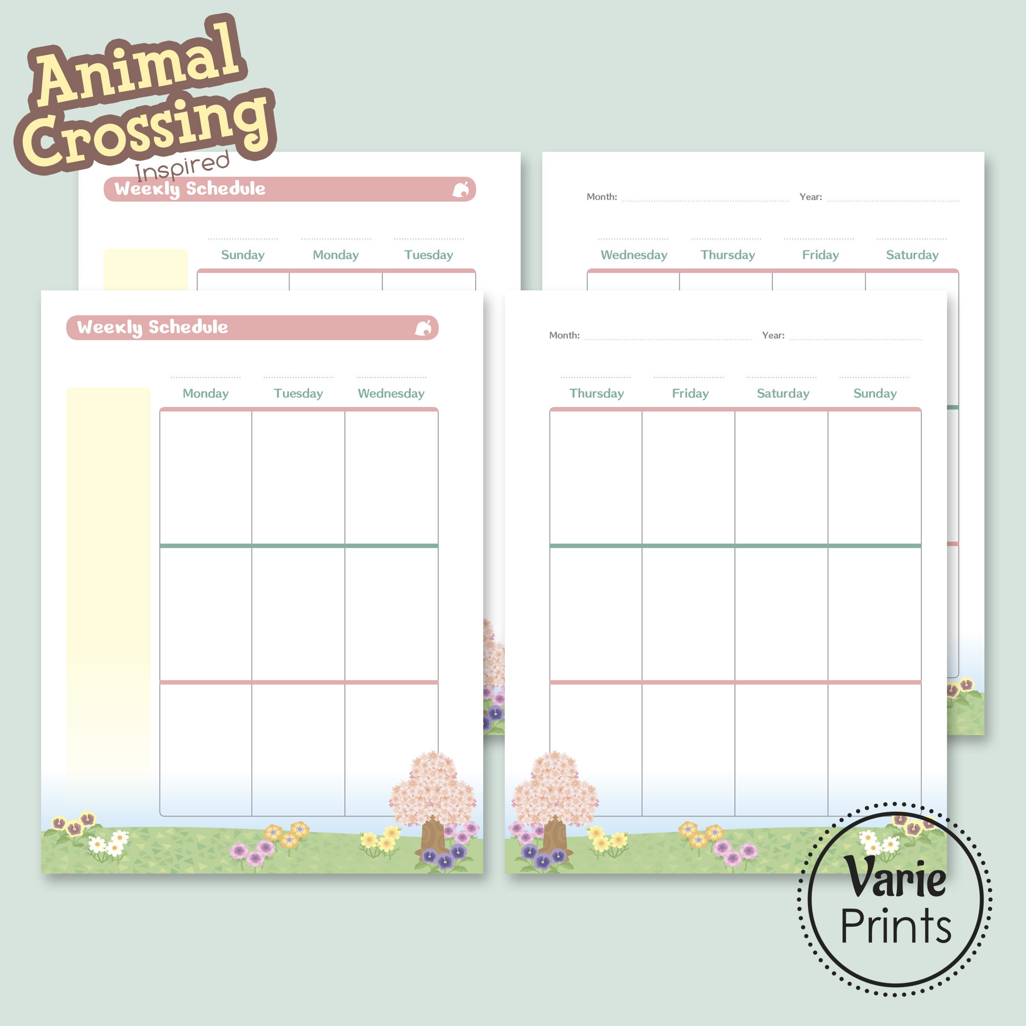 Animal Crossing Inspired Printable Planner Inserts PLANNING BUNDLE ...