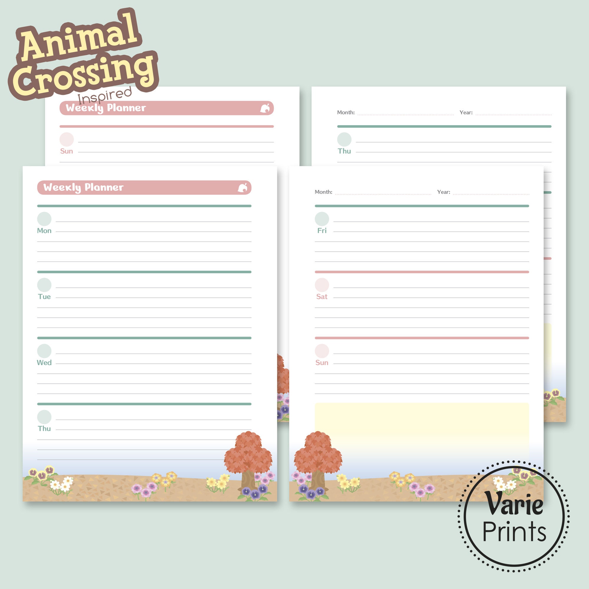 Animal Crossing Inspired Printable Planner Inserts PLANNING BUNDLE ...