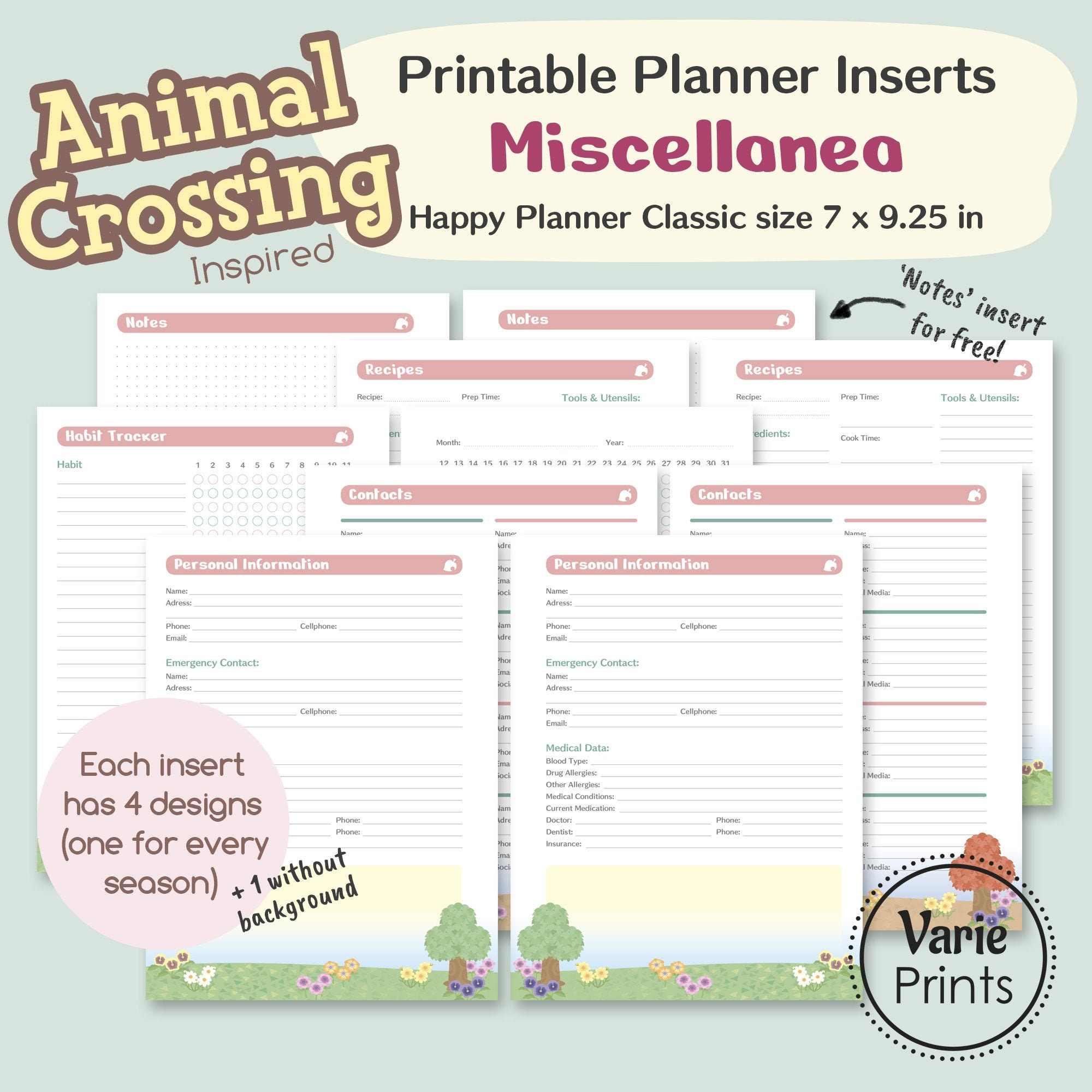 Small Sized Animal Crossing-Inspired Monthly Planner Printables Paper ...