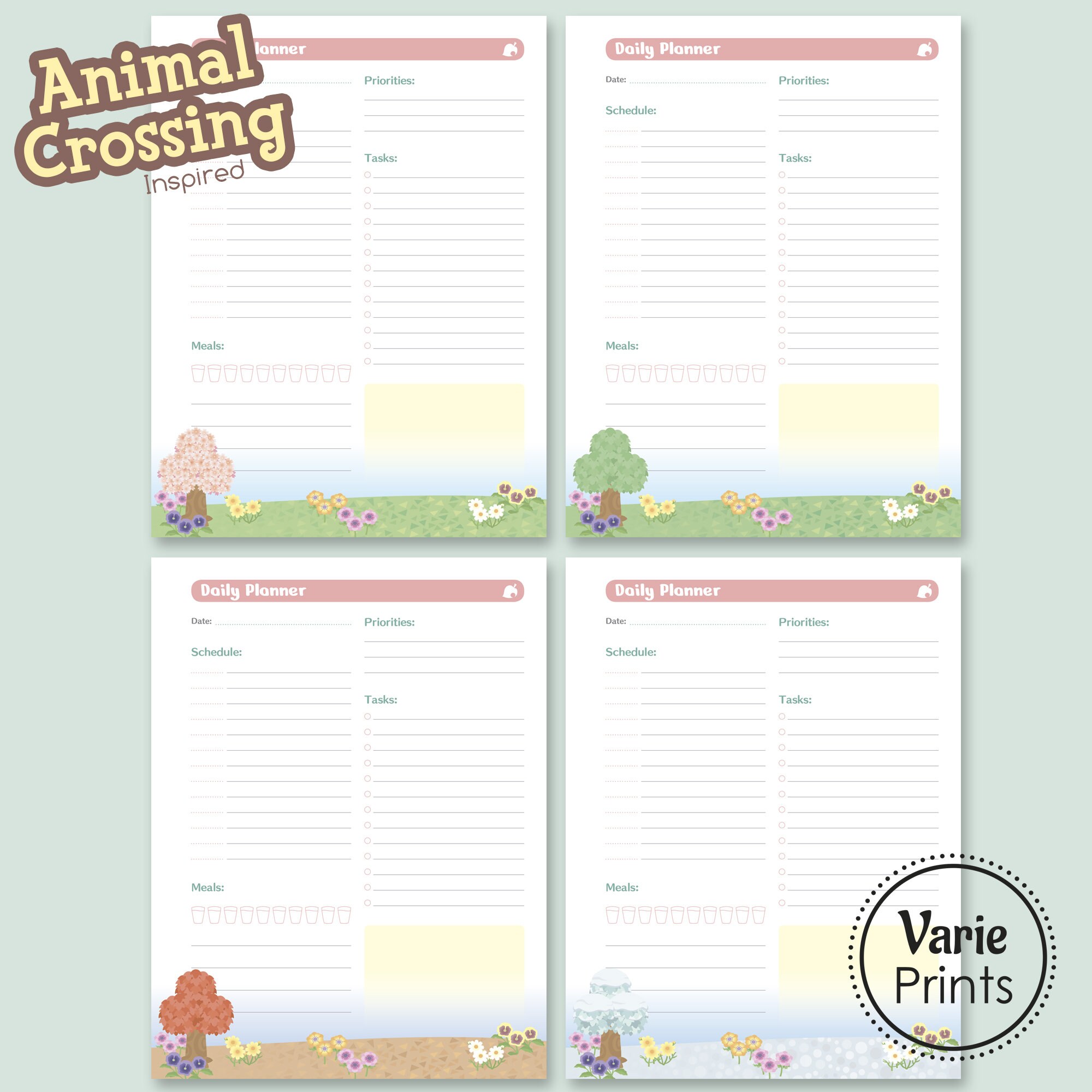 Animal Crossing Inspired Printable Planner Inserts PLANNING - Etsy