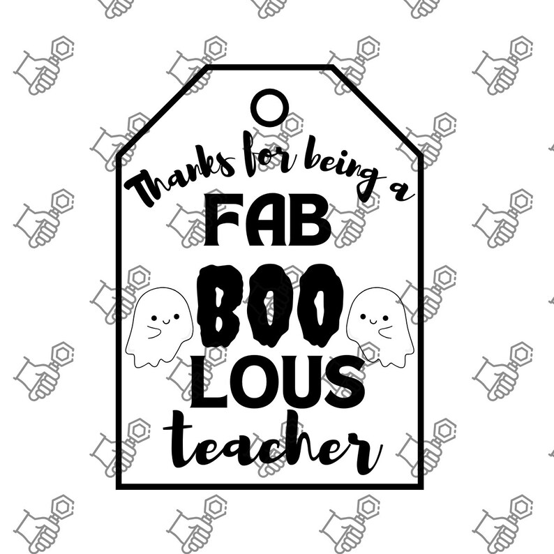 Halloween Treat Tag, Fab-boo-lous Teacher, Halloween Cookie Tags ...