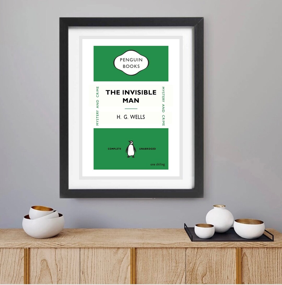 Penguin Book Cover Poster Print A5 A4 A3 the Invisible Man H G Wells ...