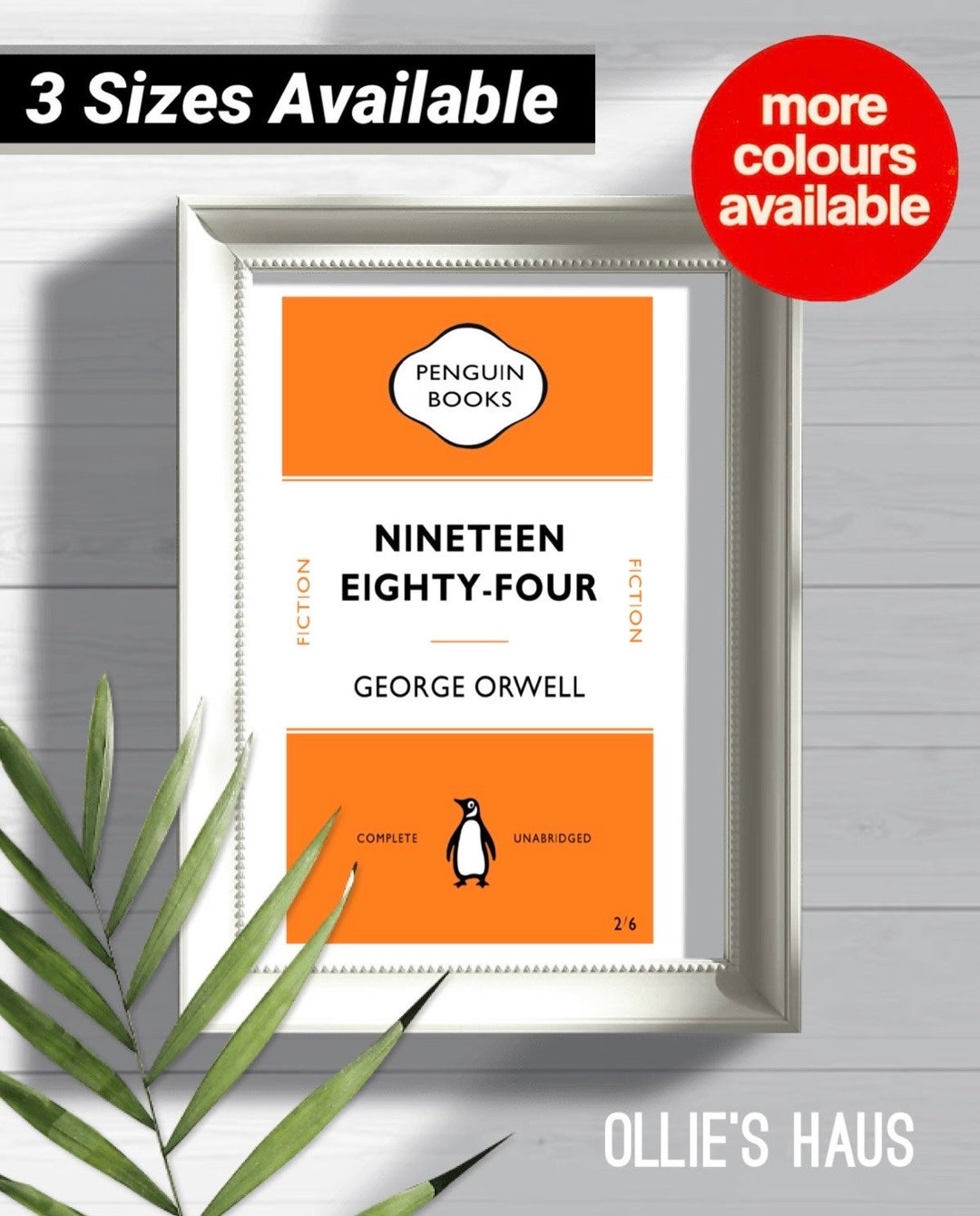 Penguin Book Cover Art Print | 1984 George Orwell | 9 Colours | A5 A4 ...