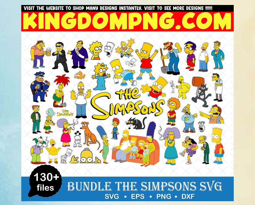 The Simpsons SVG Simpsons Birthday Invitation SVG Layered - Etsy