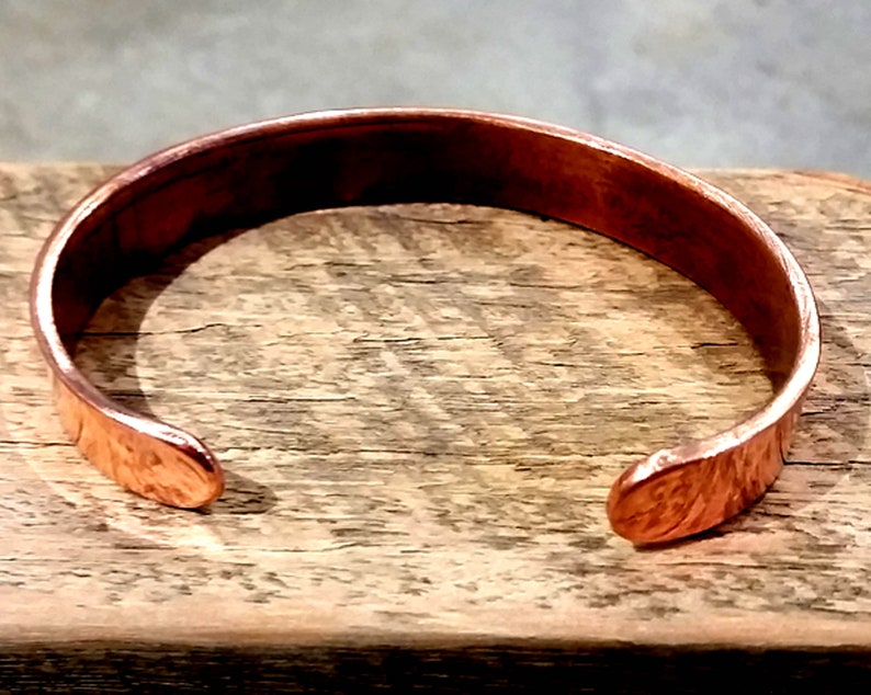 Hand Forged Plain SOLID COPPER Round Edged Bangle for Men and Women ...