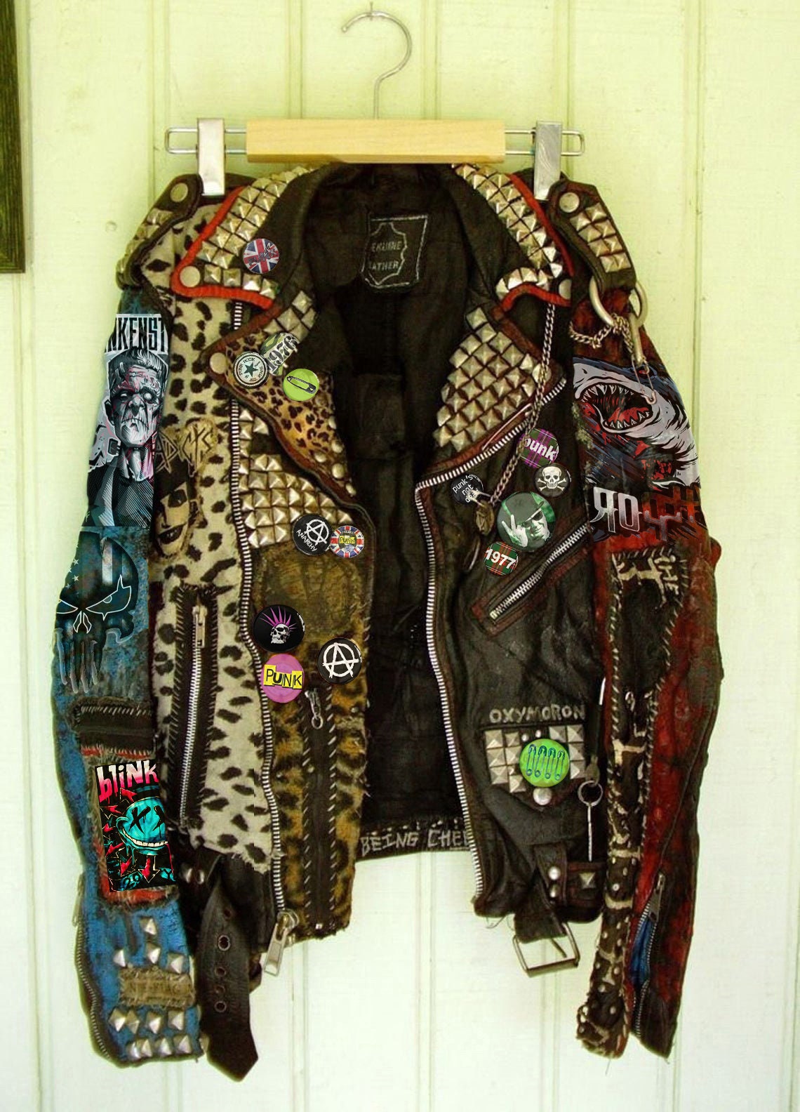 Heavy Metal Steampunk Bikers Brando Jacket, Handmade Cowhide Leather ...