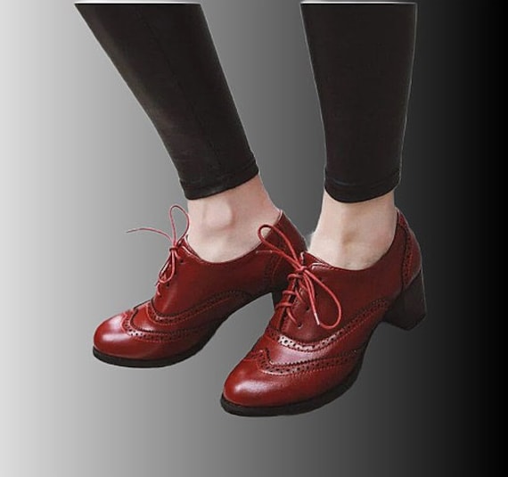 Red Oxford Shoes For Women
