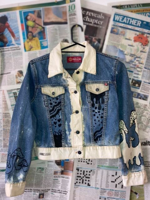 Drippy Hand Painted Denim Jacket - Etsy