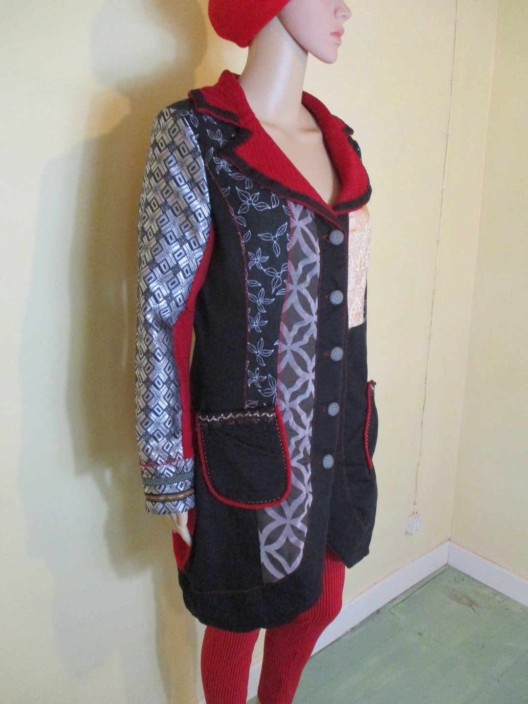 Vintage Multi-coloured Coat. Vintage\vintage Coat\boho Coat\retro Coat ...