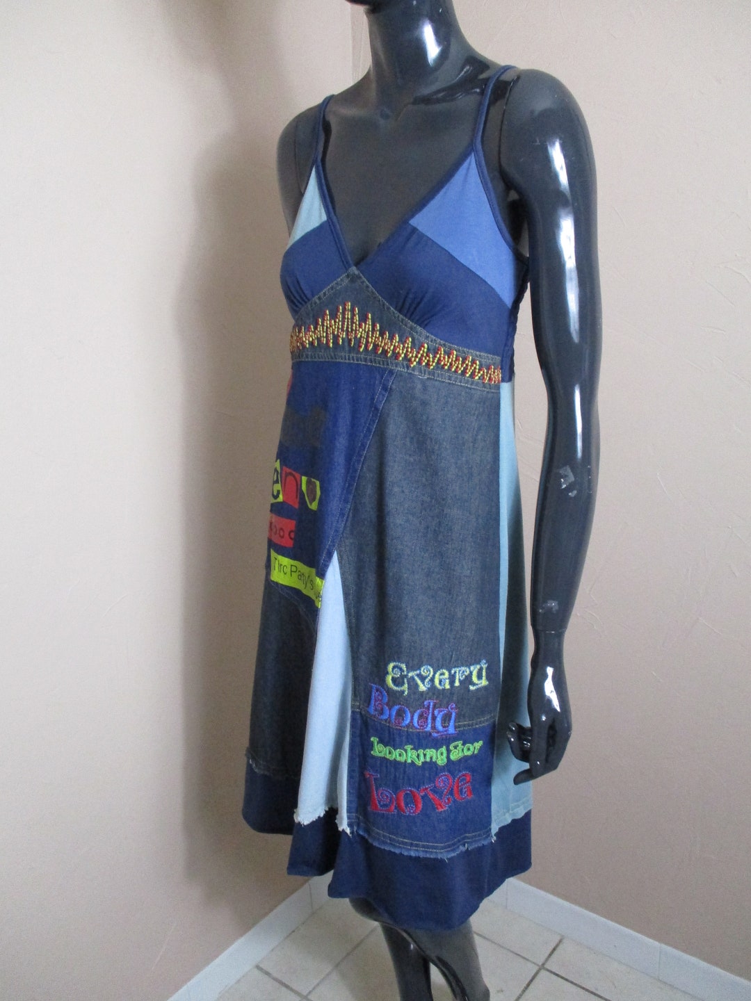 Women's Vintage Denim Sundress . Vintage\sun Dress\denim Dress\boho ...