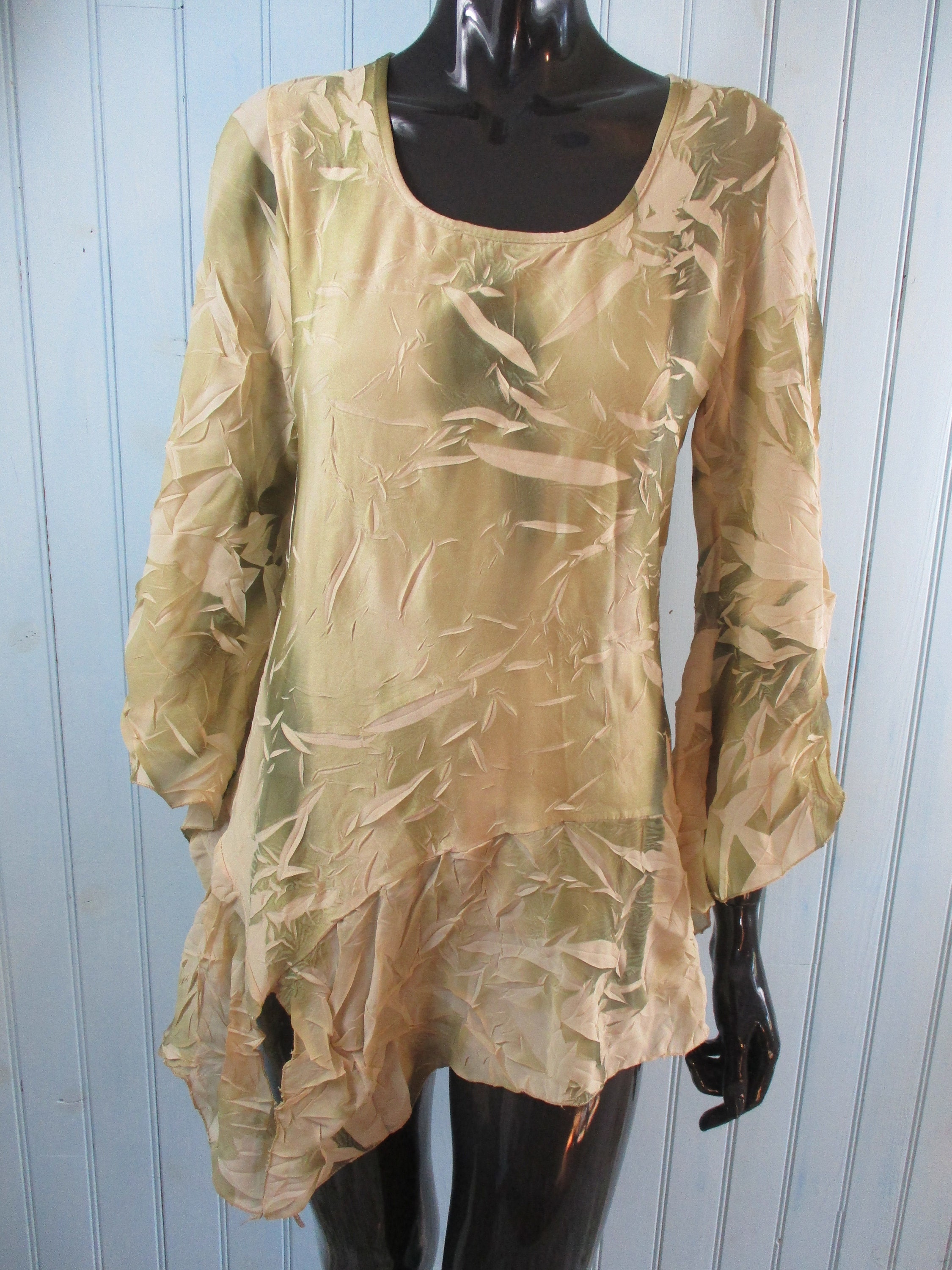 Vintage Crushed Long Sleeved Top . Vintage Top70's Style Topboho ...