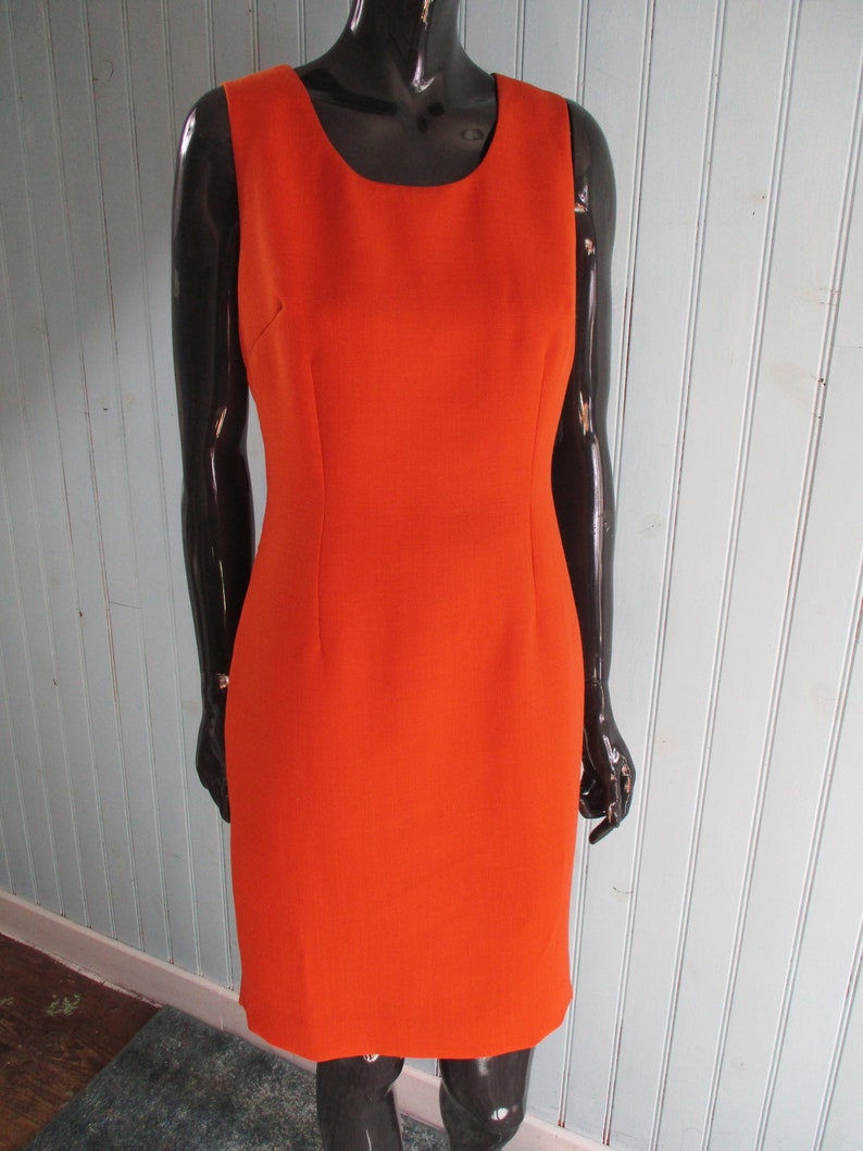 Vintage Dark Orange Shift Dress, Sixties Style. Retro\shift Dress ...