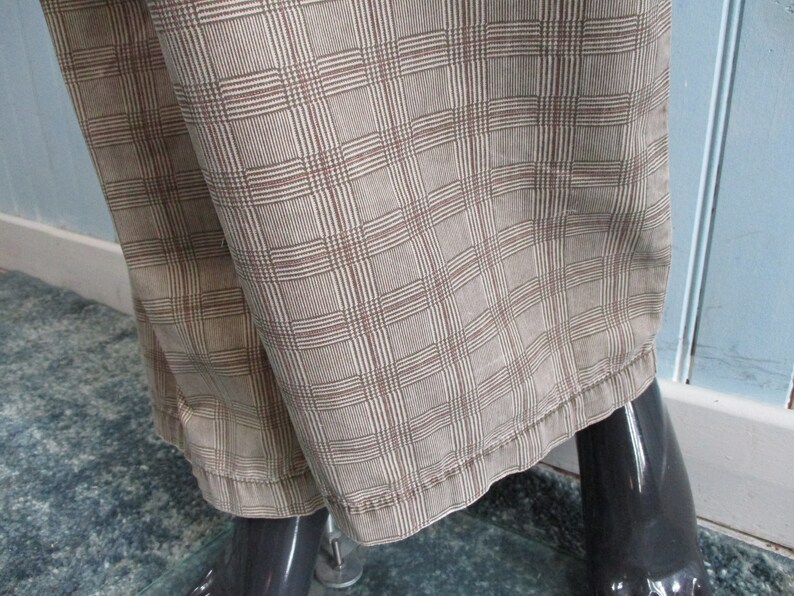 50s Style Brown/cream Check Trousers . Vintage Trousers\checked Pants ...