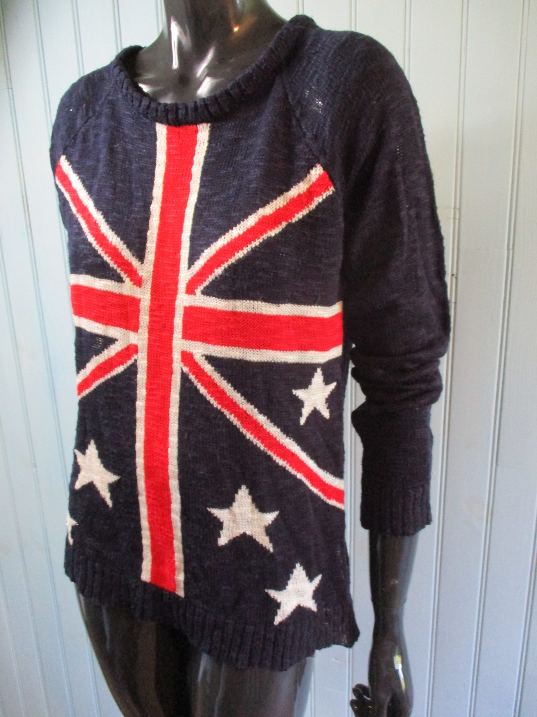 Union Jack With Stars Jumper . Vintage Jumperunion Jack - Etsy