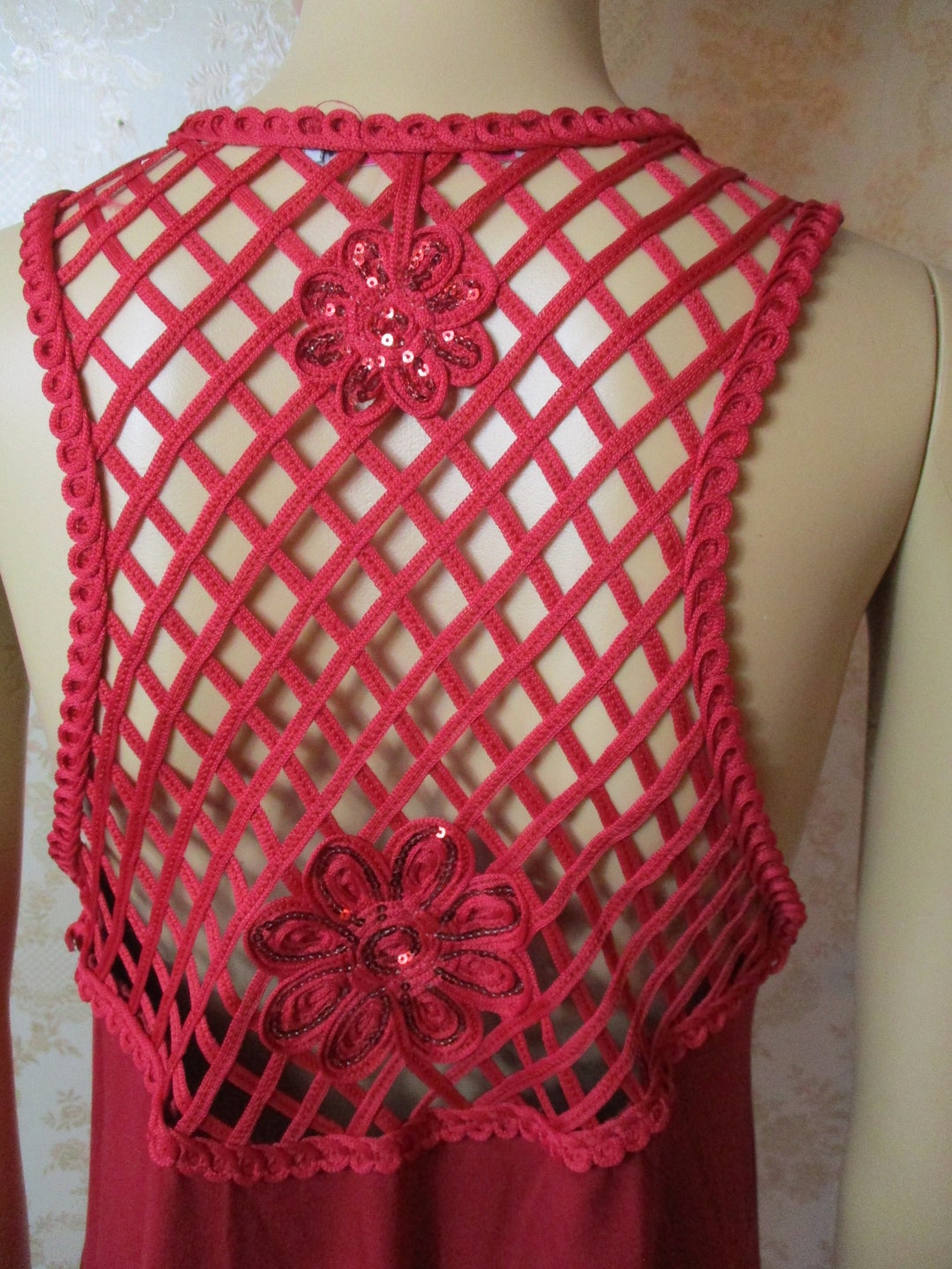 Vintage Top in Deep Red . Vintage vintage Topred Topboho Topboho ...