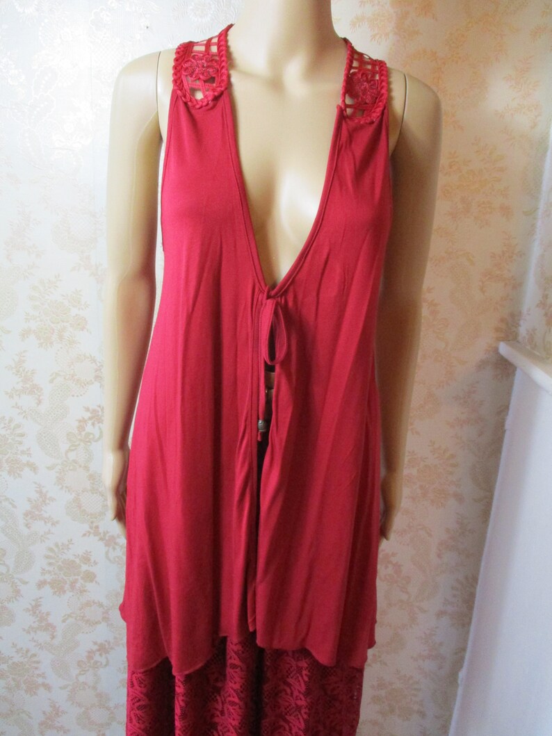 Vintage Top in Deep Red . Vintage \vintage Top\red Top\boho Top\boho ...