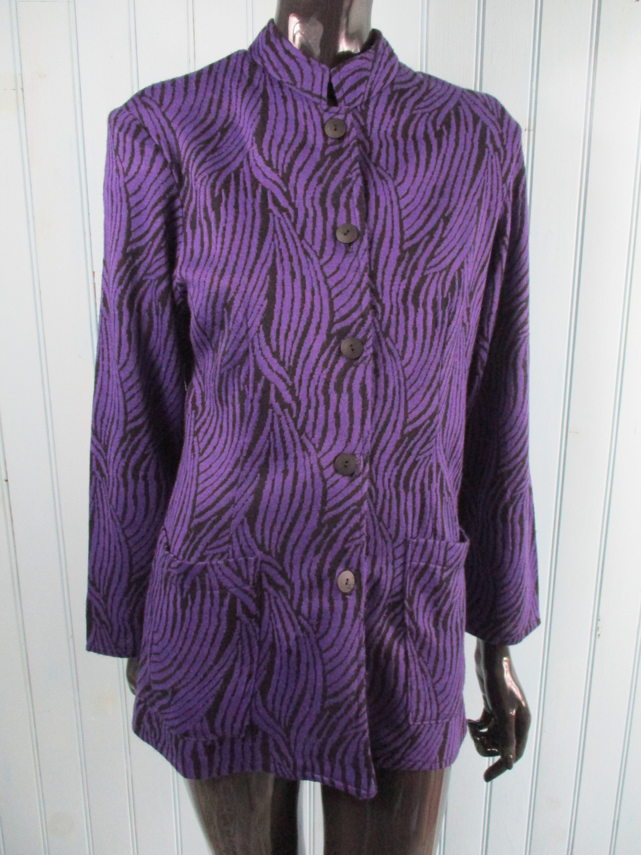 Purple Zebra Print Jacket Vintage Jacketpurple Jacketboho Jacketzebra ...