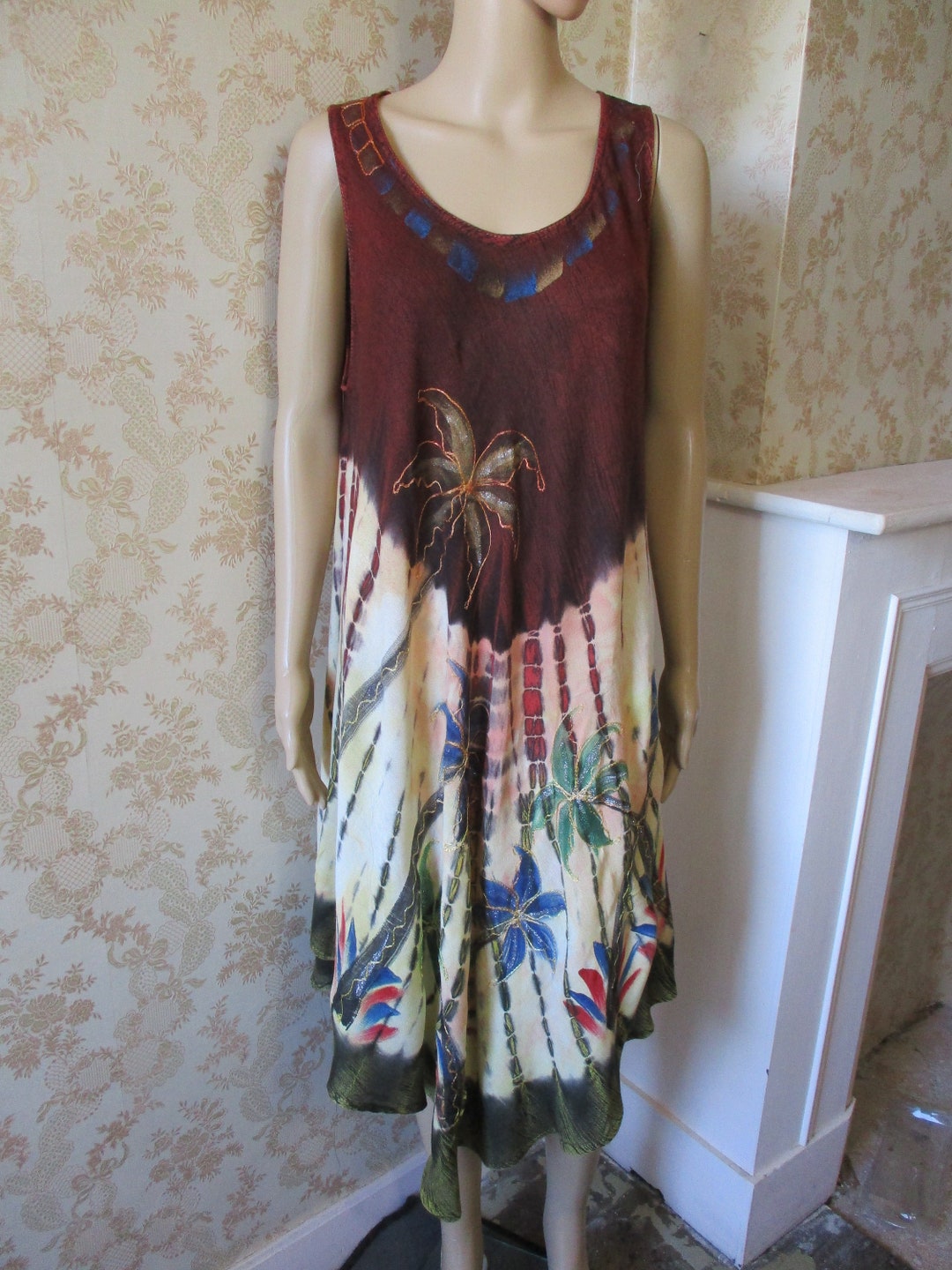 Vintage Indian Trapeze Style Dress. Vintage Dress\indian Dress\boho ...