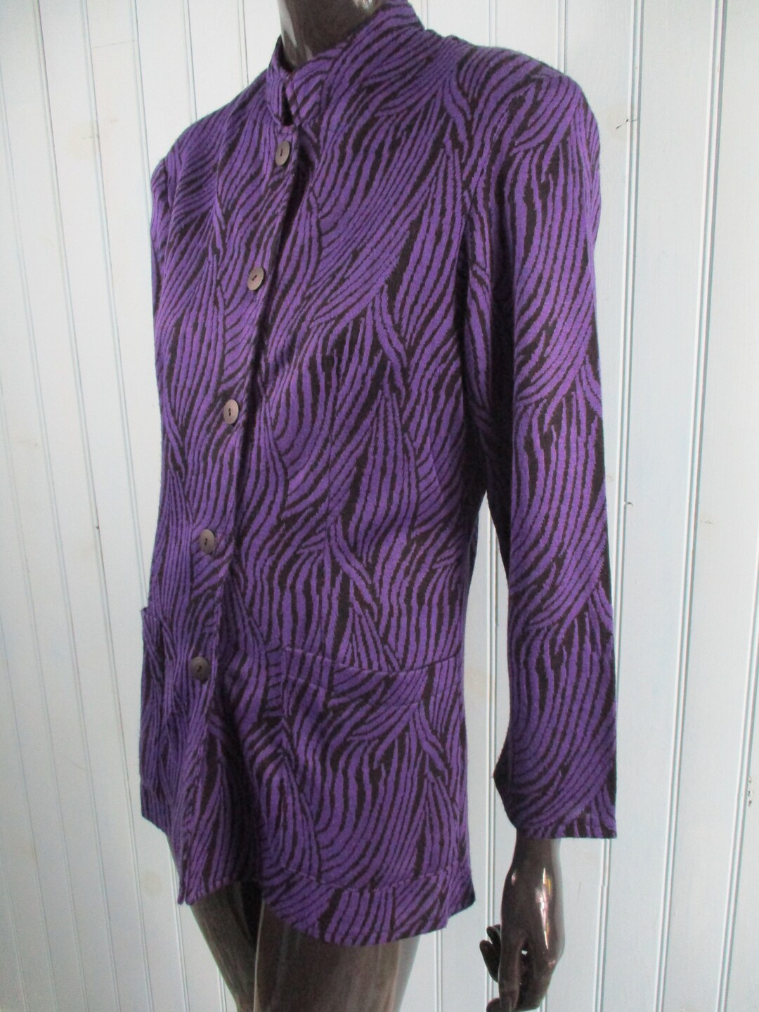 Purple Zebra Print Jacket Vintage Jacketpurple Jacketboho Jacketzebra ...