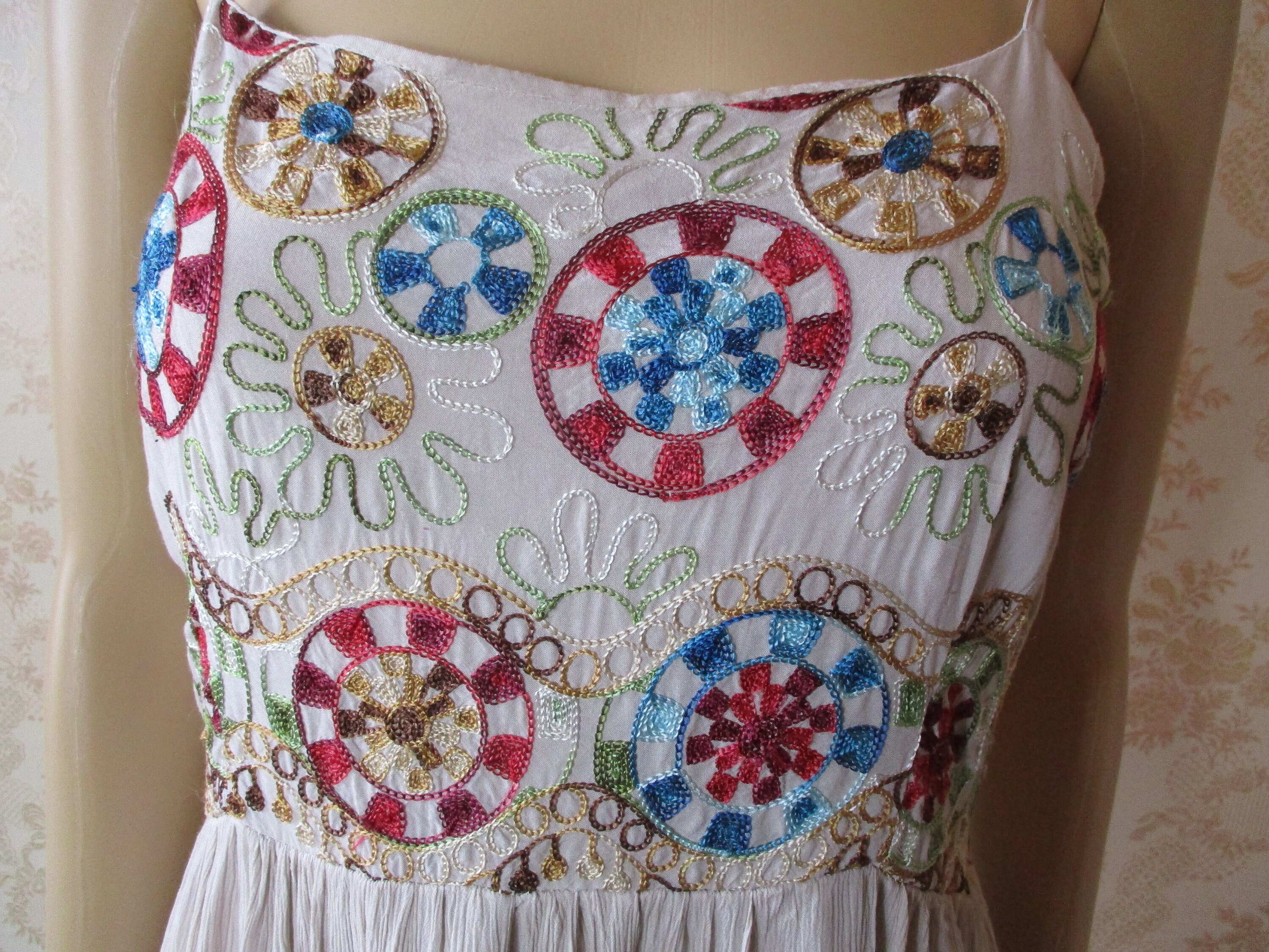 Italian Embroidered Sun Dress . Vintage Sun Dress\italian Sun Dress ...