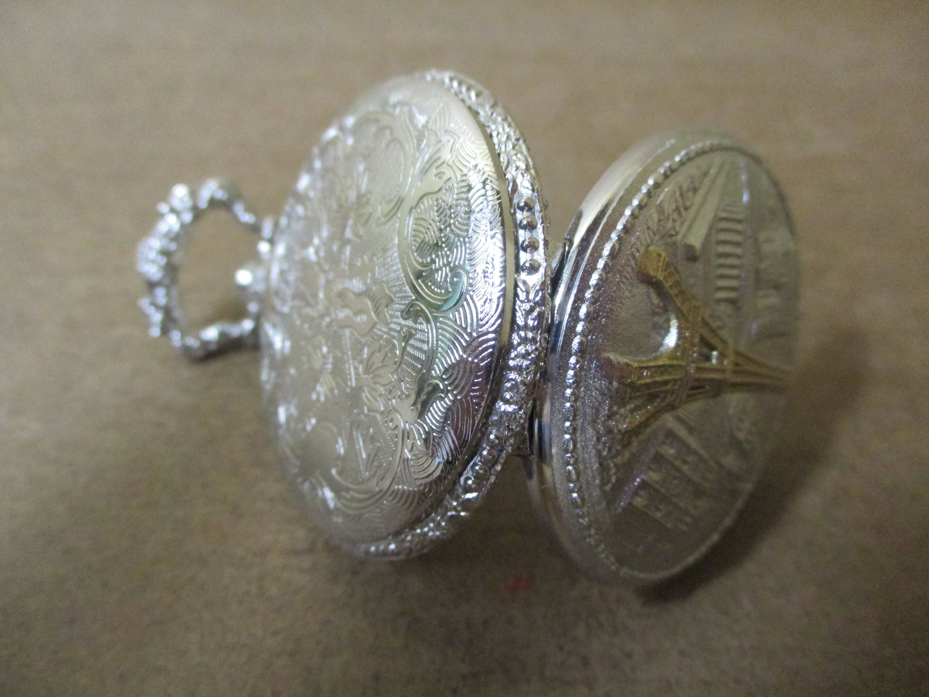 Ornate Metal Pocket Watch Depicting the Eiffel Tower. - Etsy