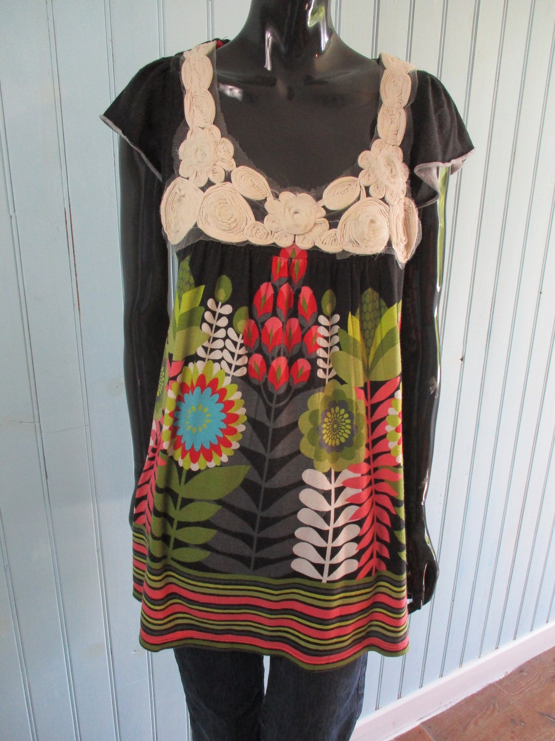Vintage Boho Top in Funky Colours Vintage Top\sun Top\boho Top\retro ...