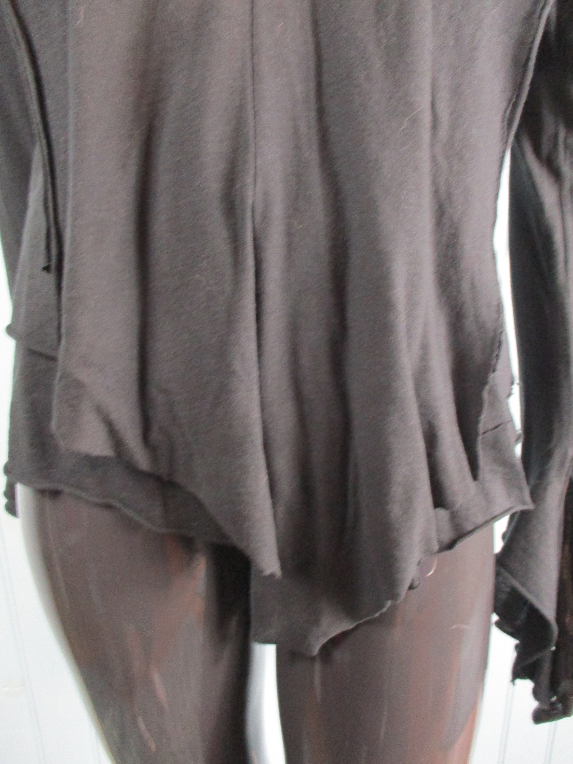 Retro Goth Top Black Long Ragged Sleeves. Gothic Top\retro Top\boho Top ...
