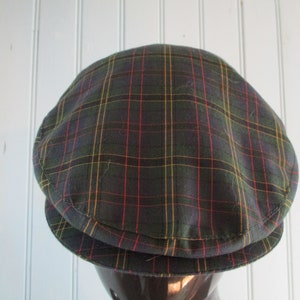 Vintage Flat Cap in Green Check Pattern. Vintage Cap\flat Cap\green ...