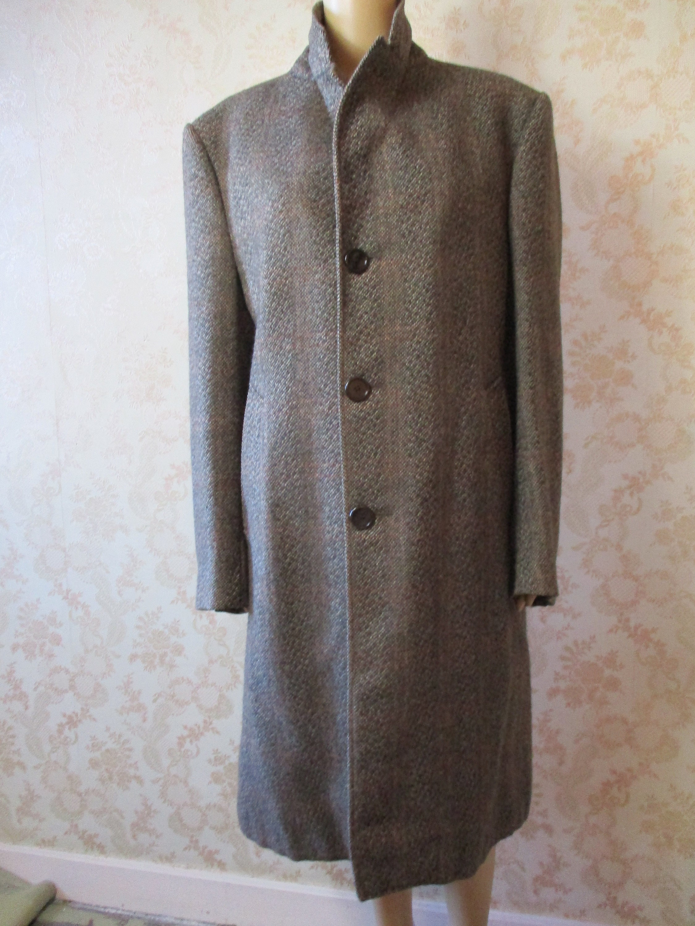 Gents Wool Overcoat Size 48" Chest. Mens Coat\wool Overcoat\vintage Men ...