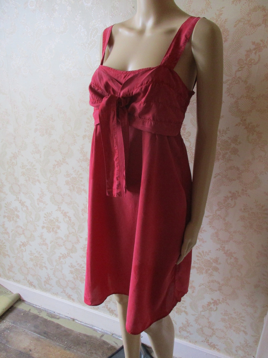 Red Bo Ho Sun Dress With Bust Detail. Vintage\sun Dress\boho\retro\pink ...